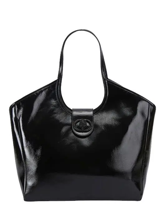 Kurt Geiger Large Chelsea Patent Leather Tote - Black