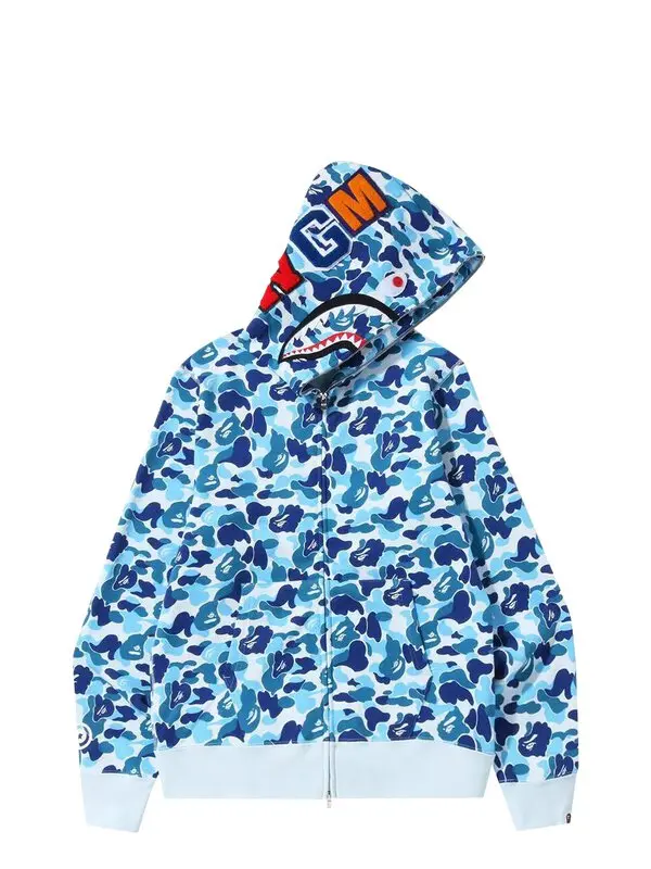BAPE Abc Camo Shark Full Zip Hoodie - Blue