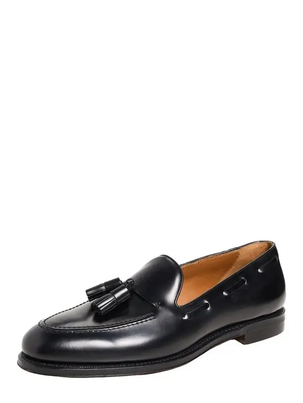 Ralph Lauren Maestra Leather Tassel Loafers - Black