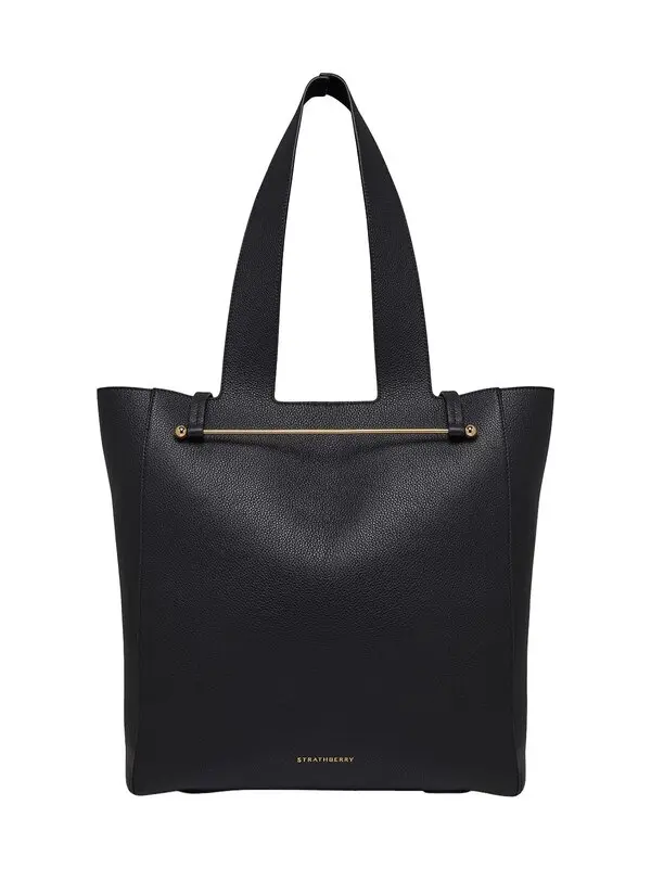 Strathberry Melody Grained Leather Tote Bag - Black