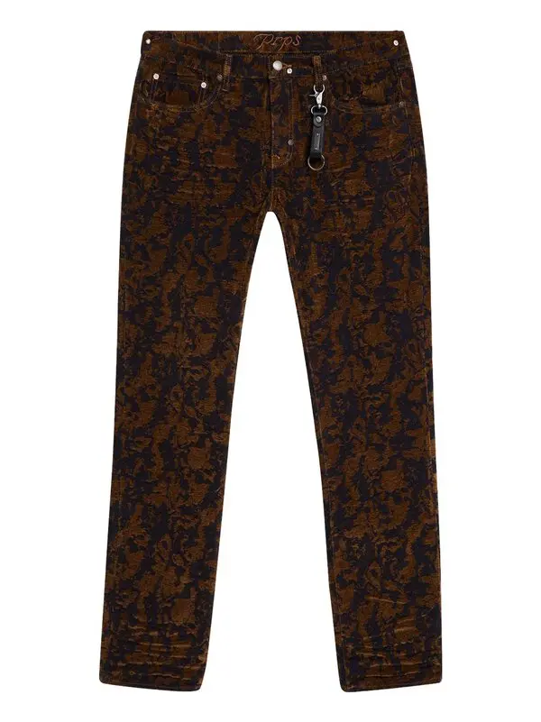 PRPS Slim-straight Jacquard Jeans - Brown