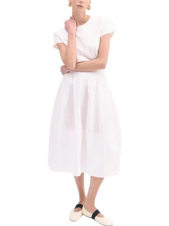 Co Full Skirt In Cotton Poplin - White
