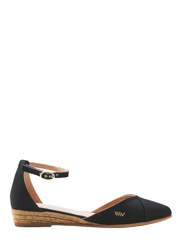 VISCATA Montroig Canvas Espadrille Flats - Black