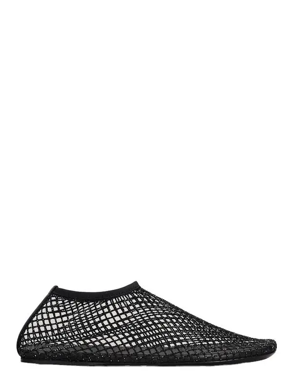 Christopher Esber Minette Crystal Mesh Ballerinas - Black