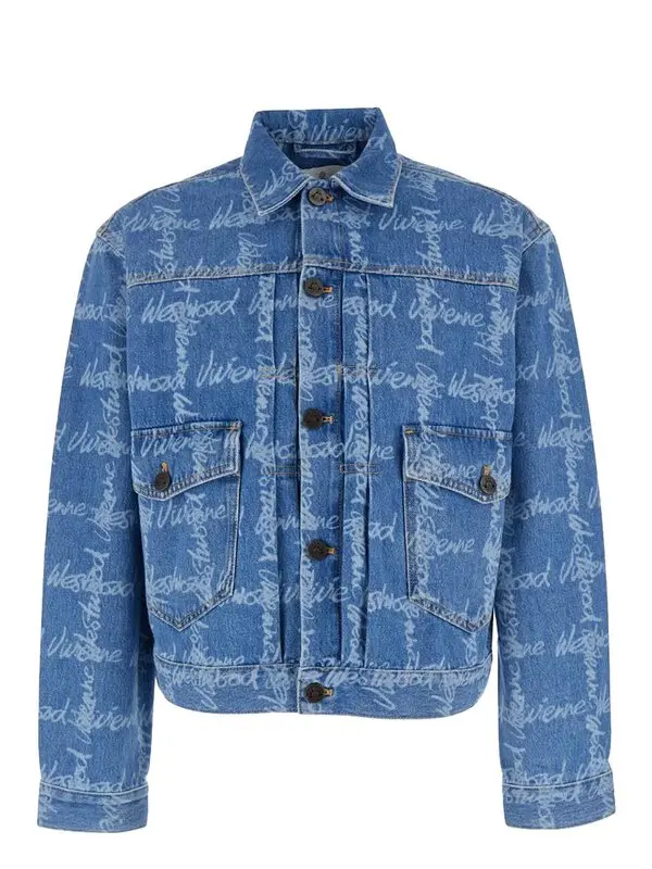 VIVIENNE WESTWOOD Marlene Denim Jacket With Logo - Blue