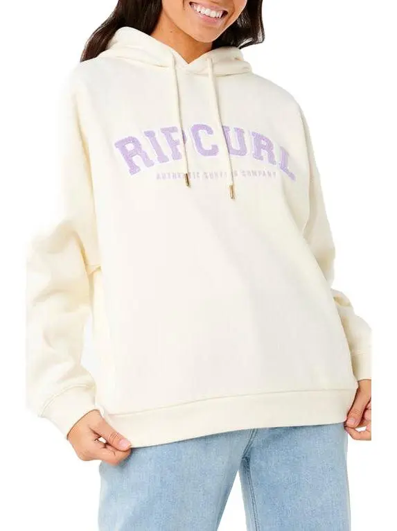Rip Curl Varsity Logo Graphic Hoodie - Bone