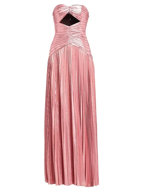 Retrofete Mallory Strapless Metallic Maxi Dress - Earl Rose
