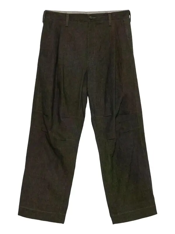 ZIGGY CHEN Pleat-detail Trousers - Brown