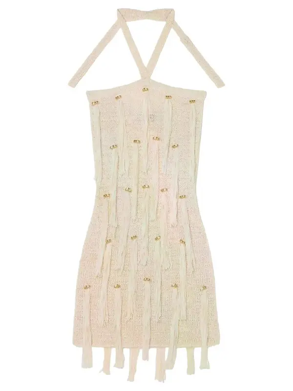Alanui Cape Jasmine Mini Dress - Neutrals