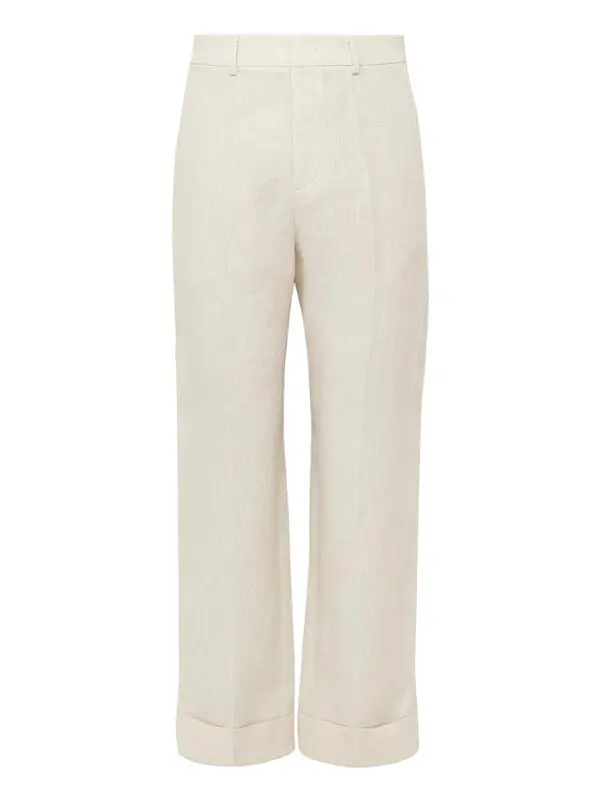 Valentino Garavani Tapered Linen Trousers - White