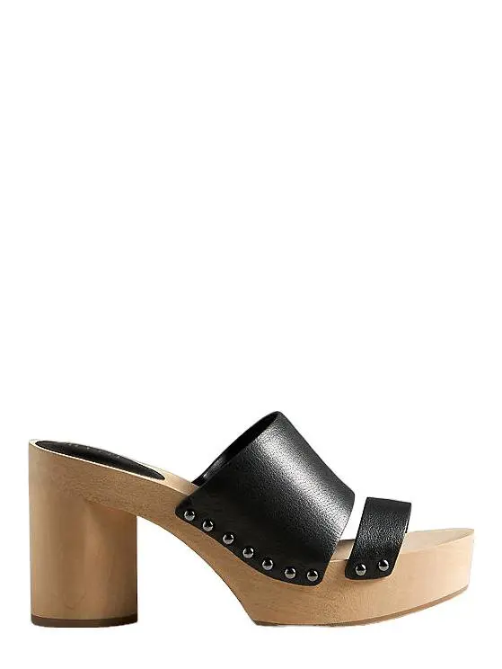 SILENT D Leann Wood-bottom Heels - Black