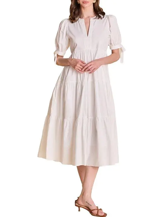 English Factory Tiered Midi Dress - White