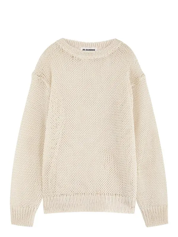 JIL SANDER Open-knit Silk Jumper - Off White