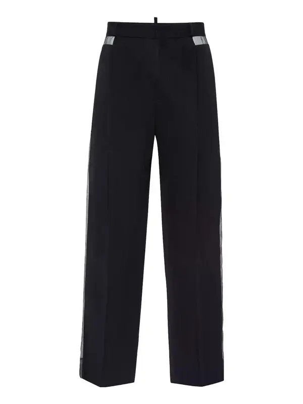 Dsquared2 Virgin Wool Straight-leg Trousers - Black
