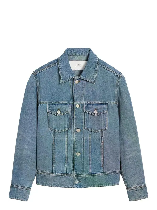 Ami Logo-appliqué Jacket - Blue