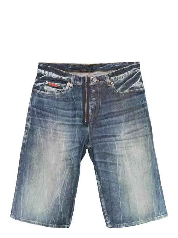 Martine Rose Logo-patch Denim Shorts - Blue