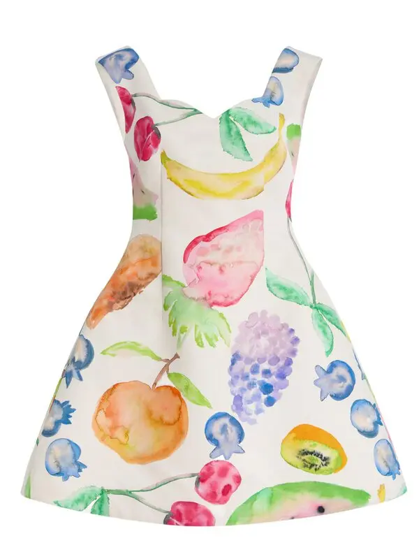 Rosie Assoulin Halo Printed Cotton-blend Mini Dress - Multi
