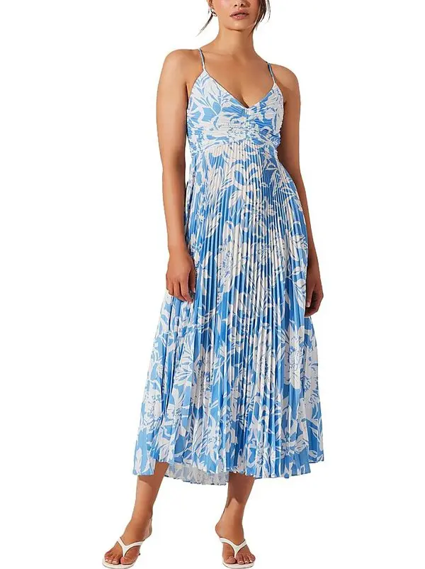 Astr The Label Blythe Printed Dress - Blue Floral