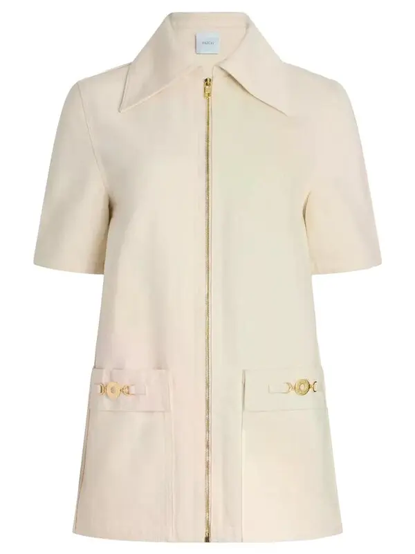 Patou Zipped Denim Mini Dress - Neutrals