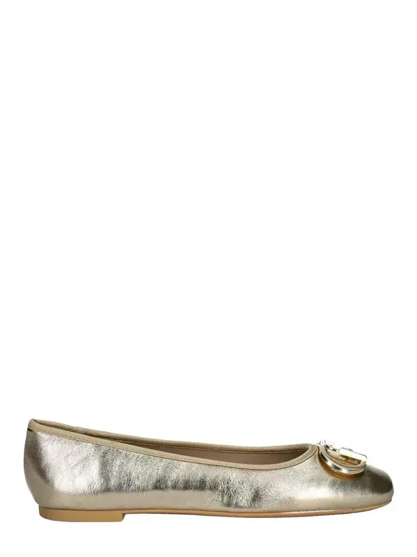 Liu Jo Metallic Leather Ballerinas - Gold