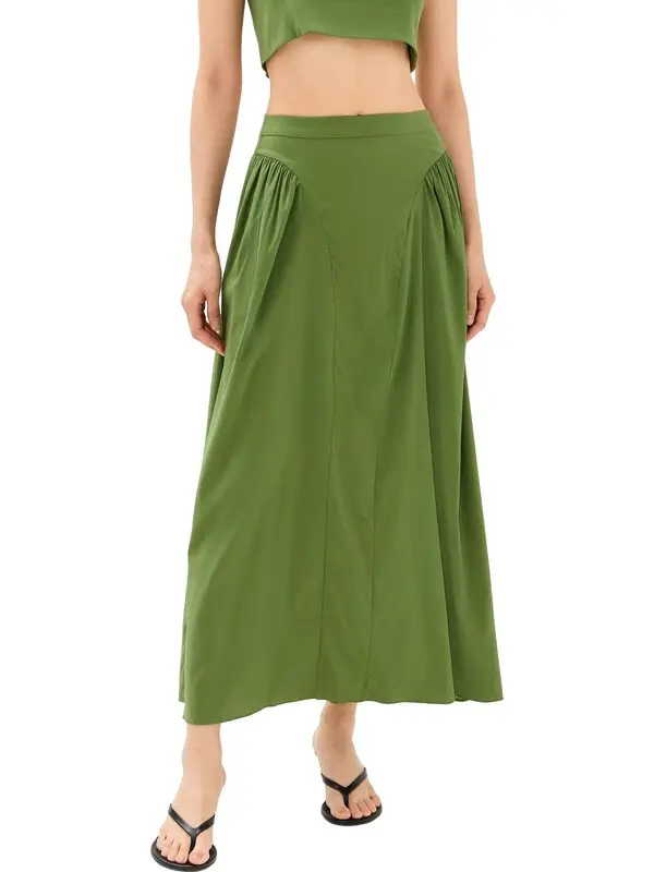 AZLEE Seraphine Midi Skirt - Moss