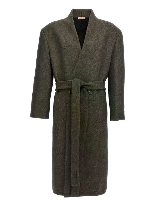 Fear Of God Collarless Coat - Green