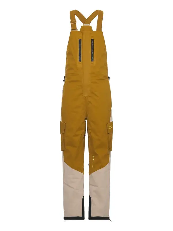 WHITESPACE 2l Cargo Insulated Bib Pant In Mustard - Taupe & Green Khaki