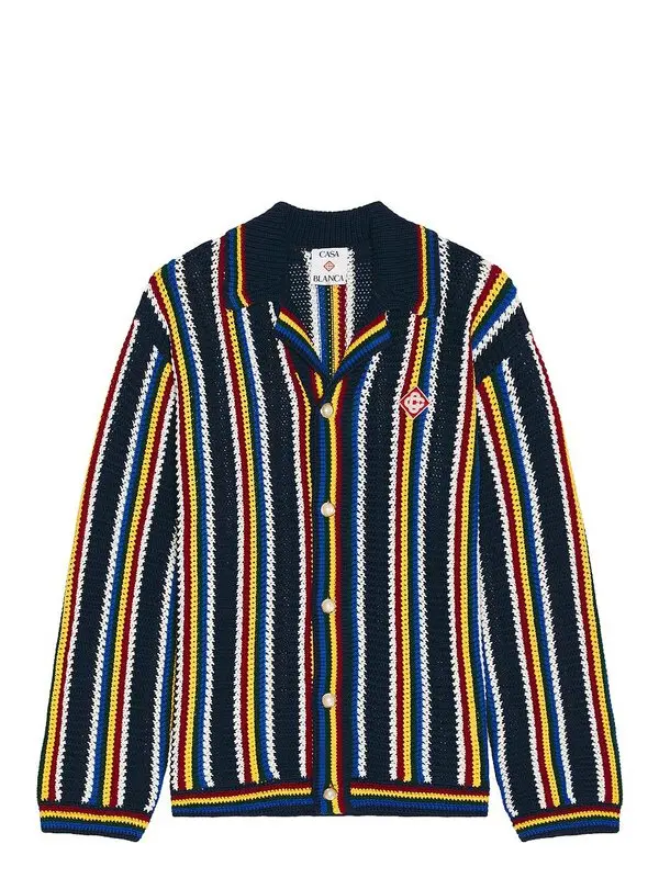 Casablanca Crochet Shacket - Navy