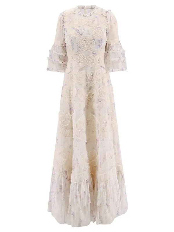 NEEDLE & THREAD Printed Maxi Dress - White
