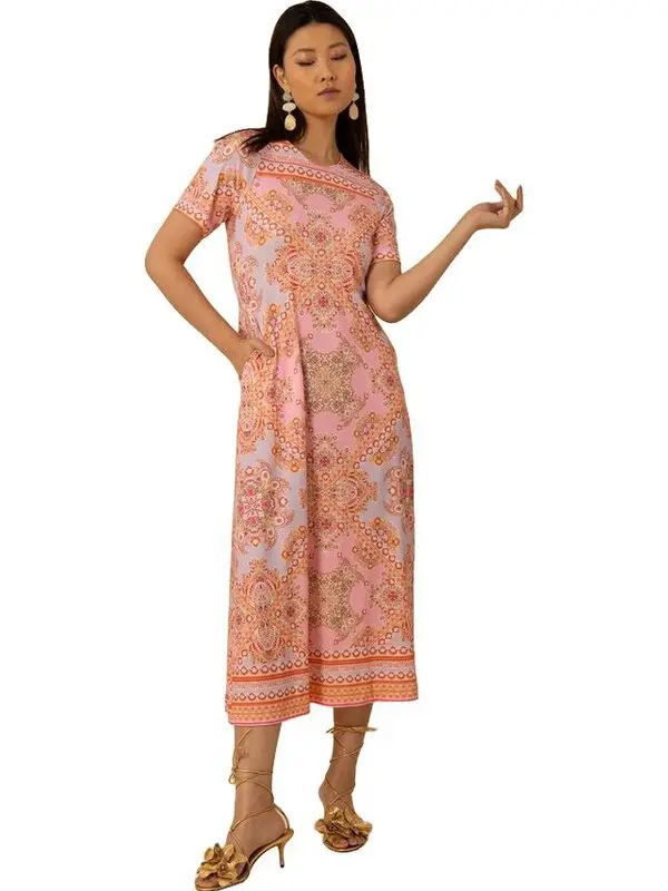 Hale Bob Emberly Maxi Jersey Dress - Red / Orange