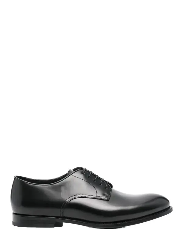 DOUCAL'S Lather Derby Shoes - Black