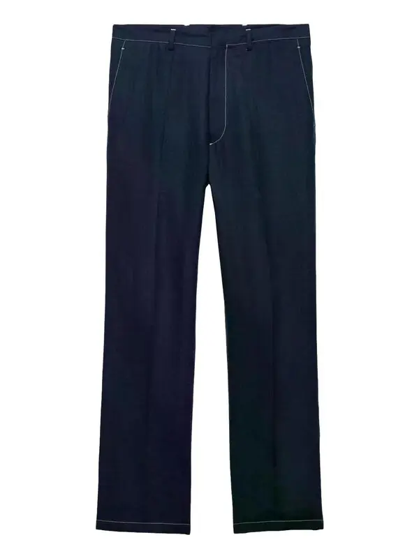 Prada Linen Trousers - Blue