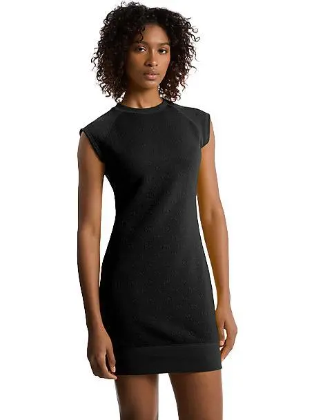Michael Kors Raglan Sleeve Logo Jacquard Sweater Dress - Black