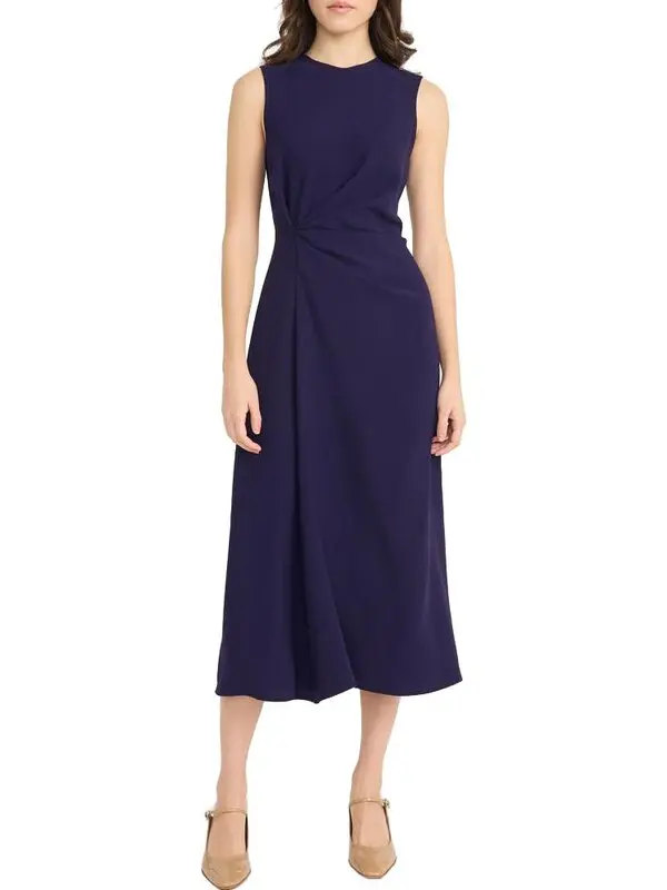 LUXELY Nixie Sleeveless Crepe Midi Dress - Evening Blue