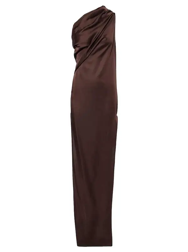 Rick Owens Athena Draped One-shoulder Gown - Brown