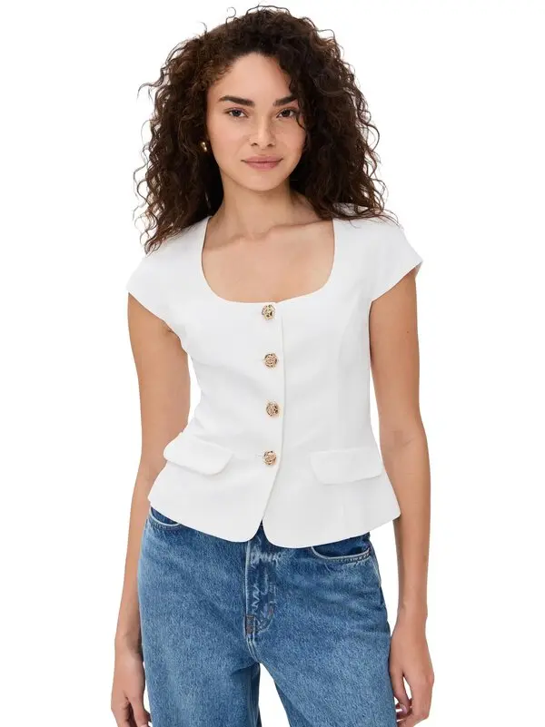 Amanda Uprichard Kya Blouse - Ivory