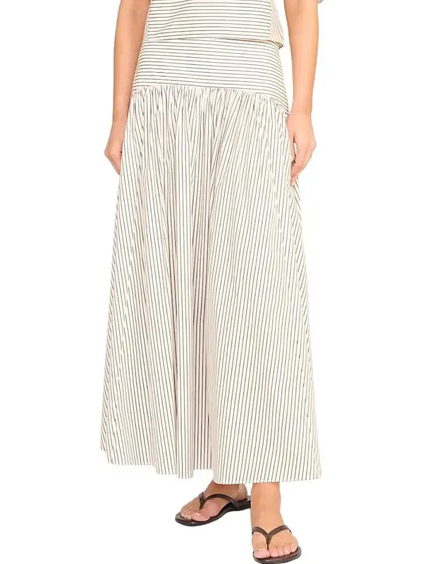 Staud Procida Skirt - Ivory/dark Oak