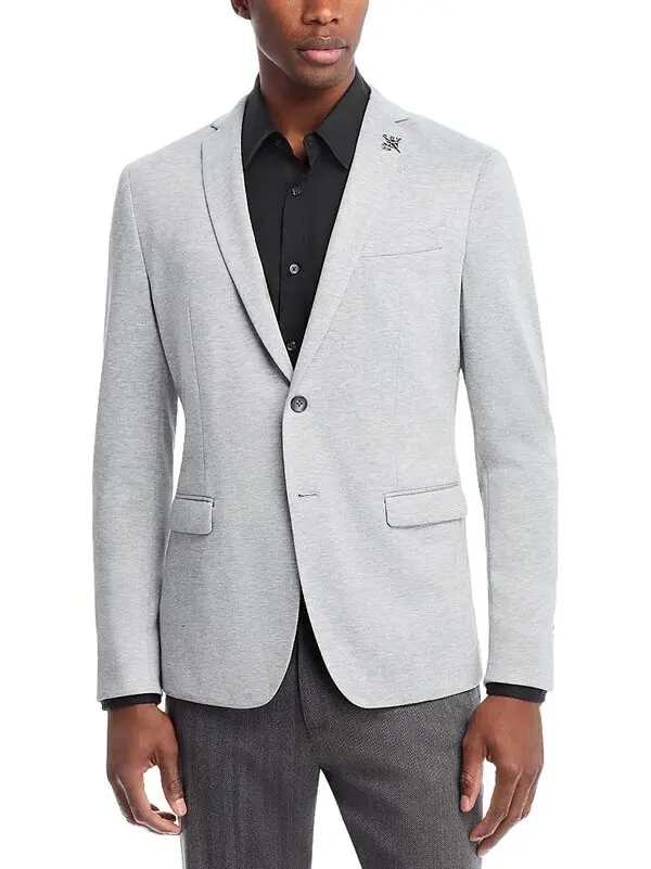 John Varvatos Birdseye Jersey Slim Fit Soft Jacket - Light Grey