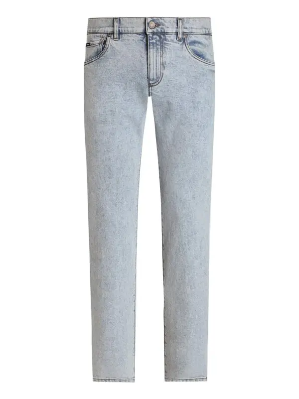 Dolce & Gabbana Slim-fit Stretch Jeans With Logo Tag - Multicolor