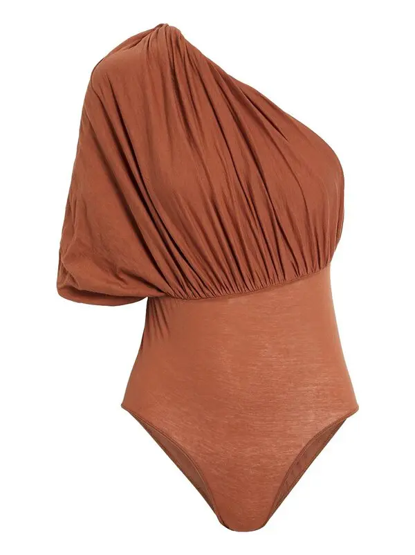 Rick Owens Lido One-shoulder Bodysuit - Light Brown