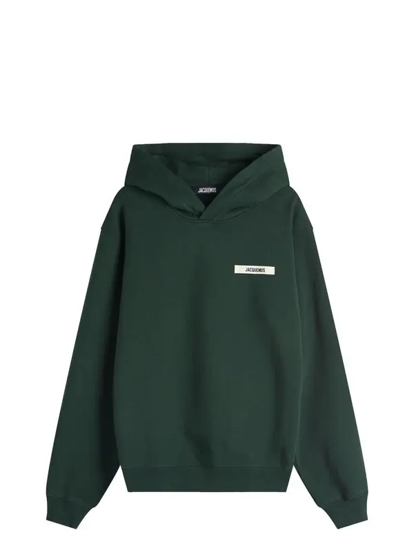 Jacquemus Grosgrain Patch Logo Hoodie - Dark Green 2