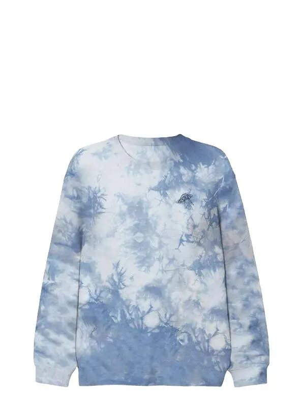 DALIX Ufo Tie Dye Crewneck Sweatshirt - Tie Dye Blue