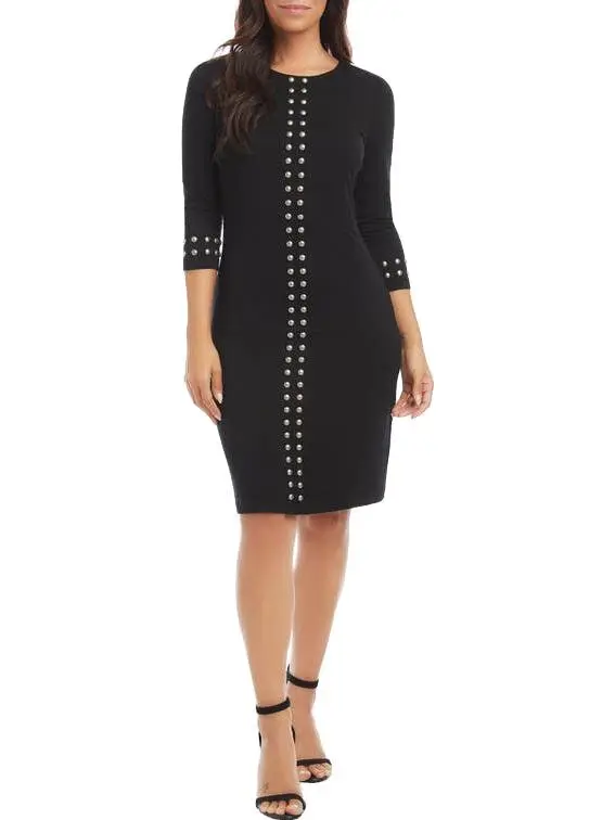 Karen Kane Studded Sheath Dress - Blk