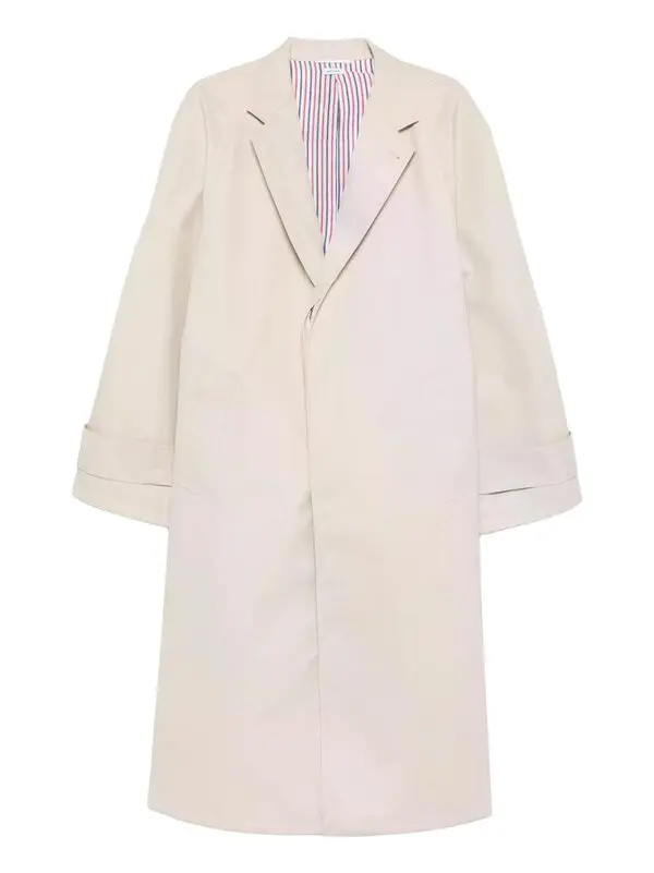 Thom Browne Cotton Raglan Coat - Neutrals