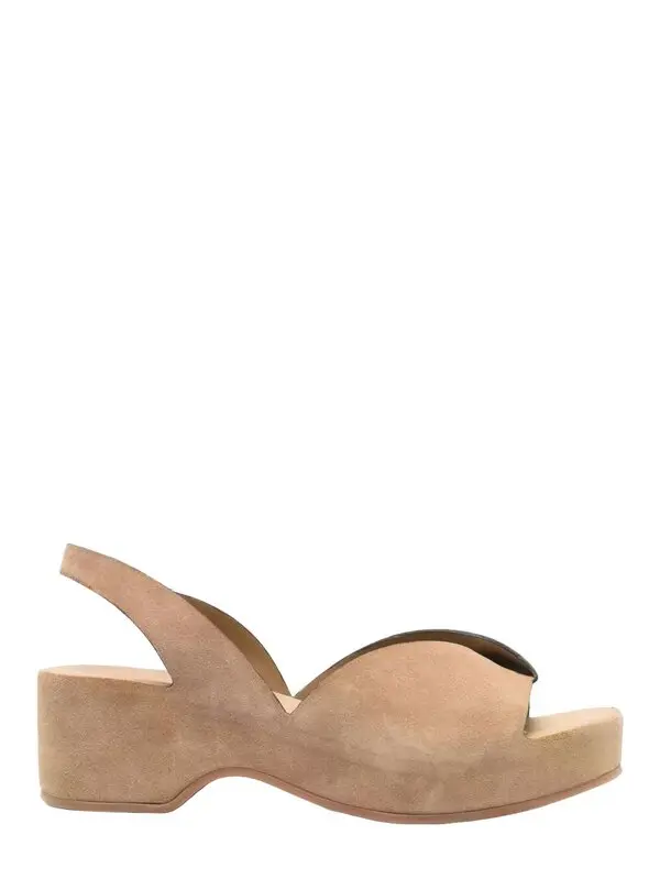 DEL CARLO 50mm Suede Slingback Sandals - Brown