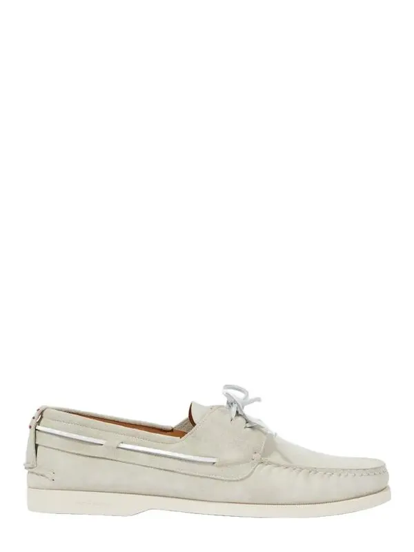 Kiton Leather Boat Shoes - Grey