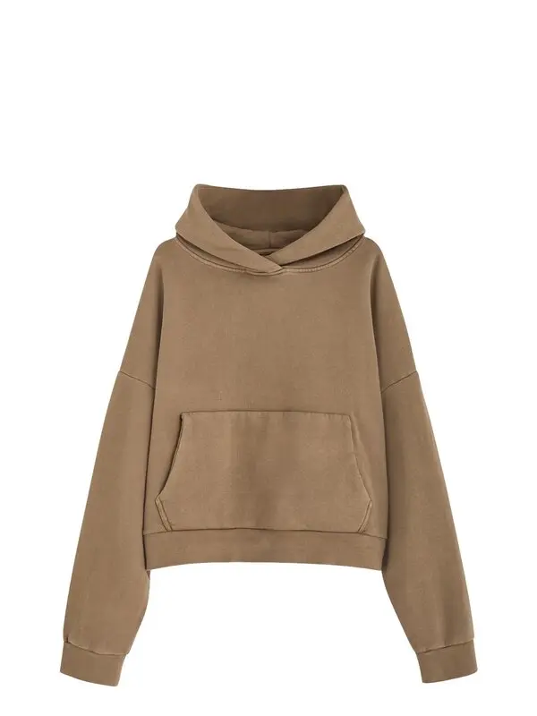 ENTIRE STUDIOS Faded Cotton Hooded Sweatshirt - Light Brown