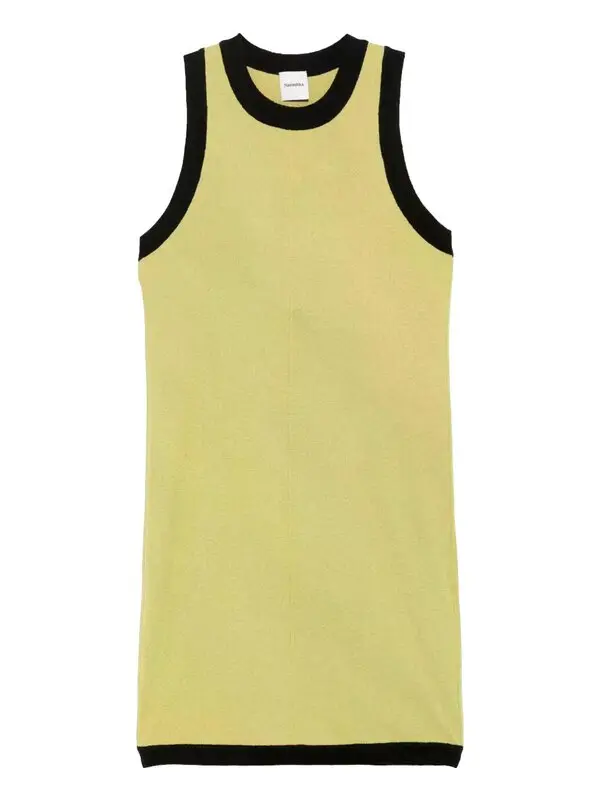 Nanushka Ribbed-trim Mini Dress - Green