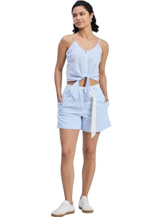 REISTOR Regular Fit Striped Shorts With Belt - Stripe