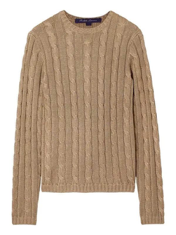 Ralph Lauren Cable-knit Silk Sweater - Brown